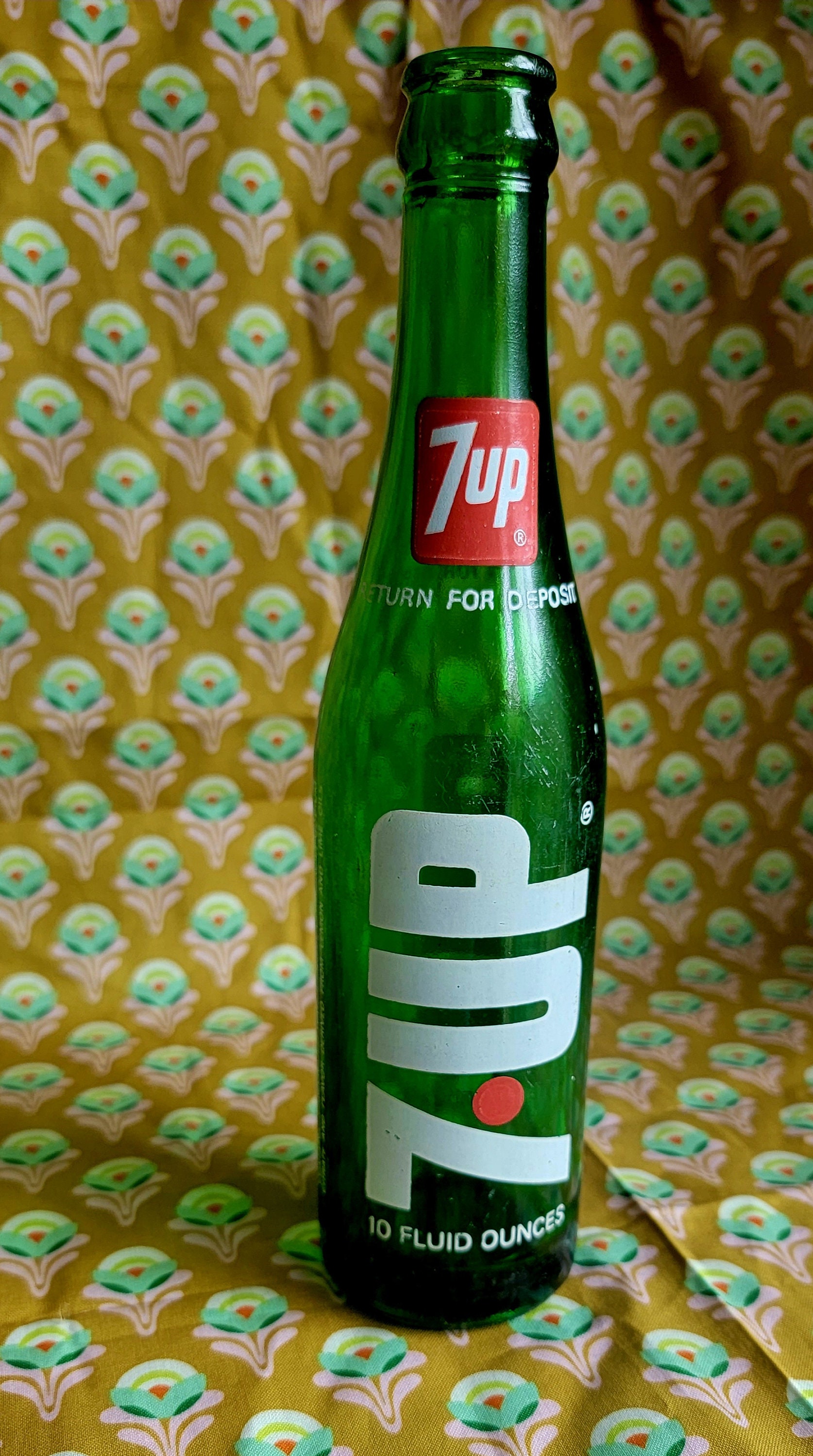 RARE VINTAGE 1970s Green 7up Glass Bottle Return for Deposit - Etsy