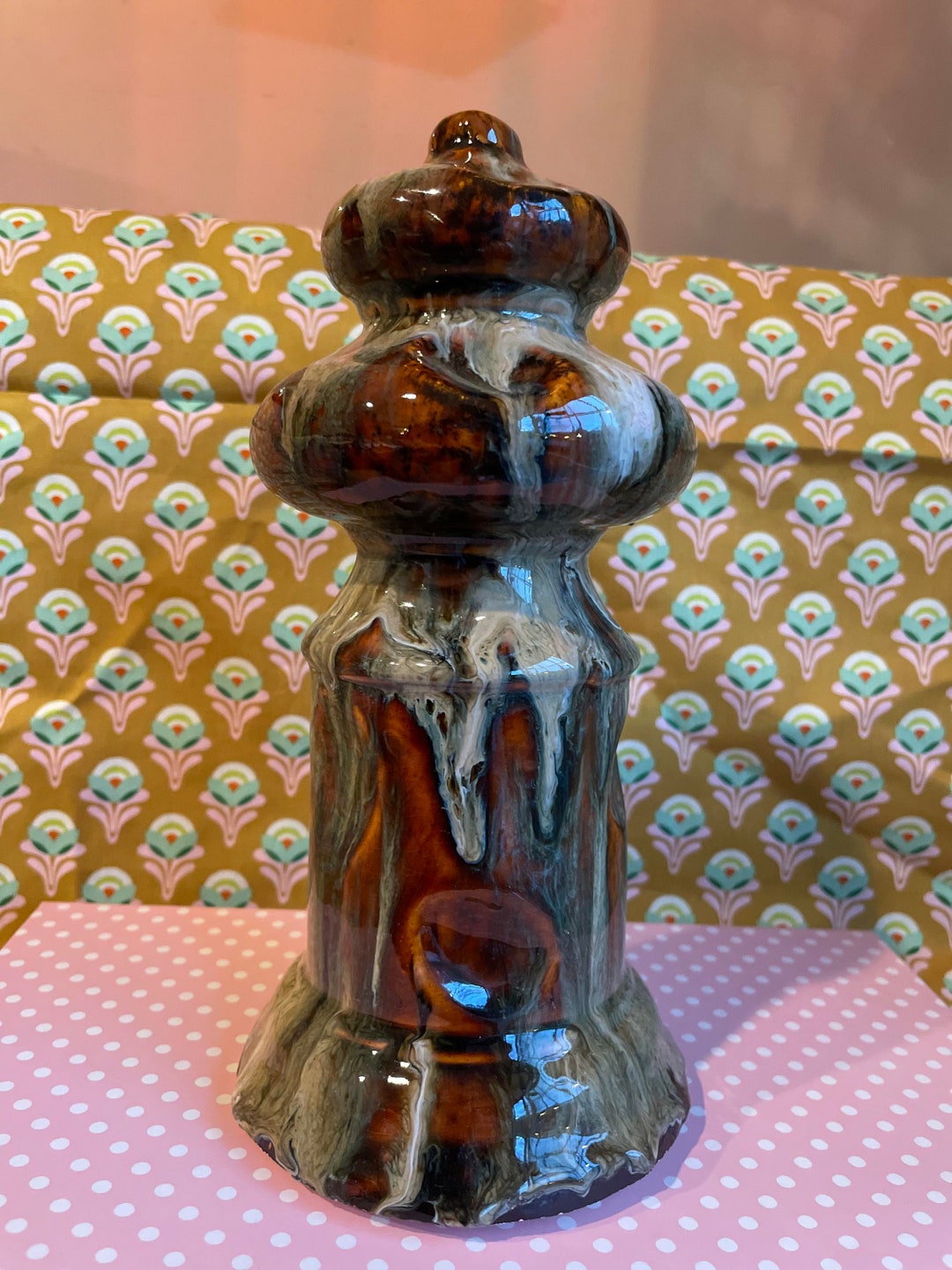 Rare and Unique Mod Art Ceramic Poured Chess Piece - Etsy