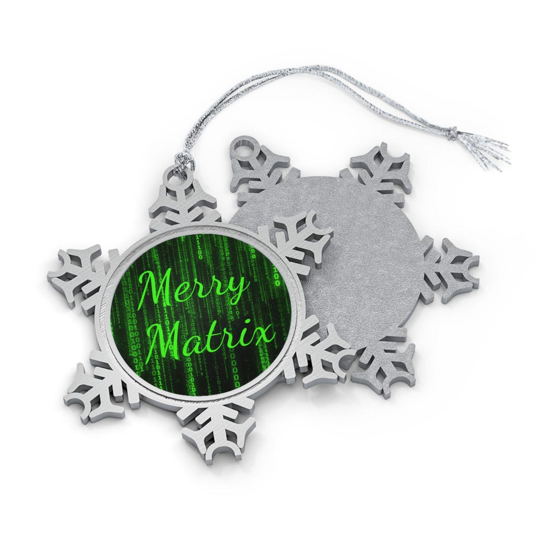 Merry Matrix - Pewter Snowflake Ornament - Etsy