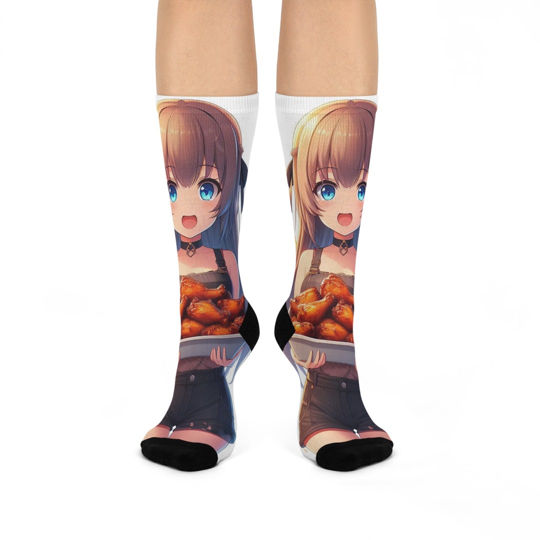 Anime Buffalo Wings Cushioned Crew Socks - Etsy