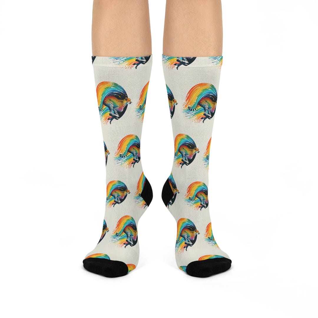 Cheetah Wave - Cushioned Crew Socks - Etsy