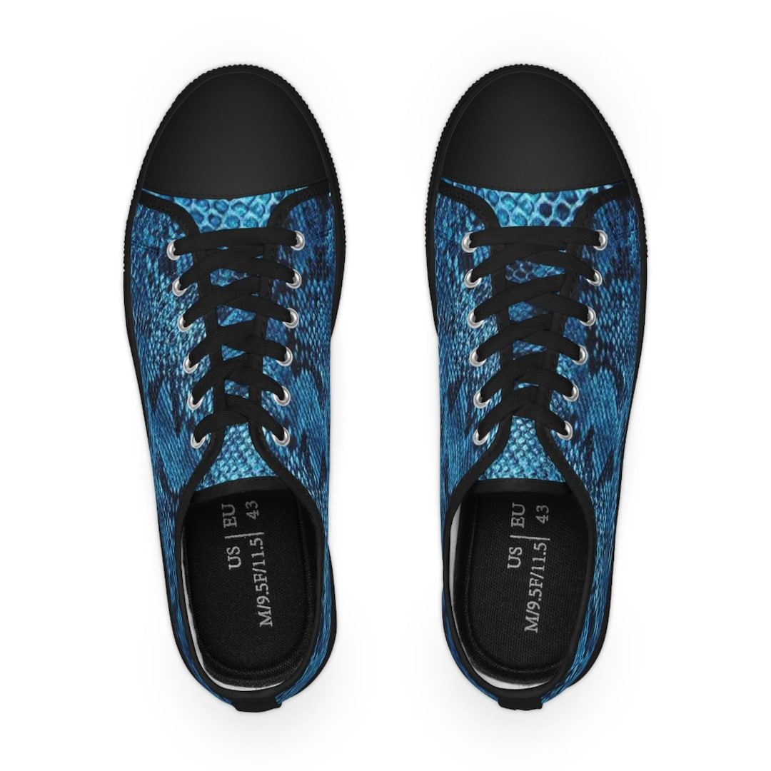 Azure Snake Skin - Men's Low Top Sneakers - Etsy