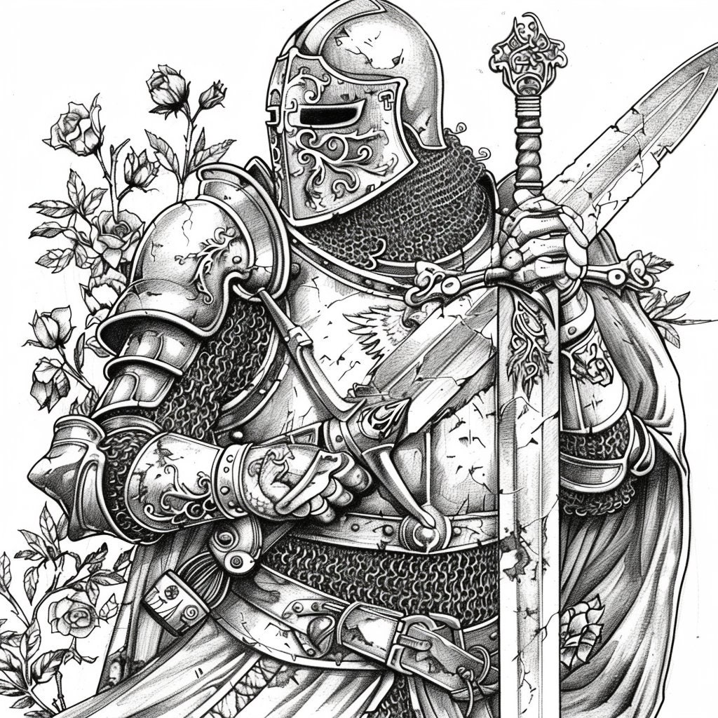 Realistic Medieval Coloring Pages - Etsy