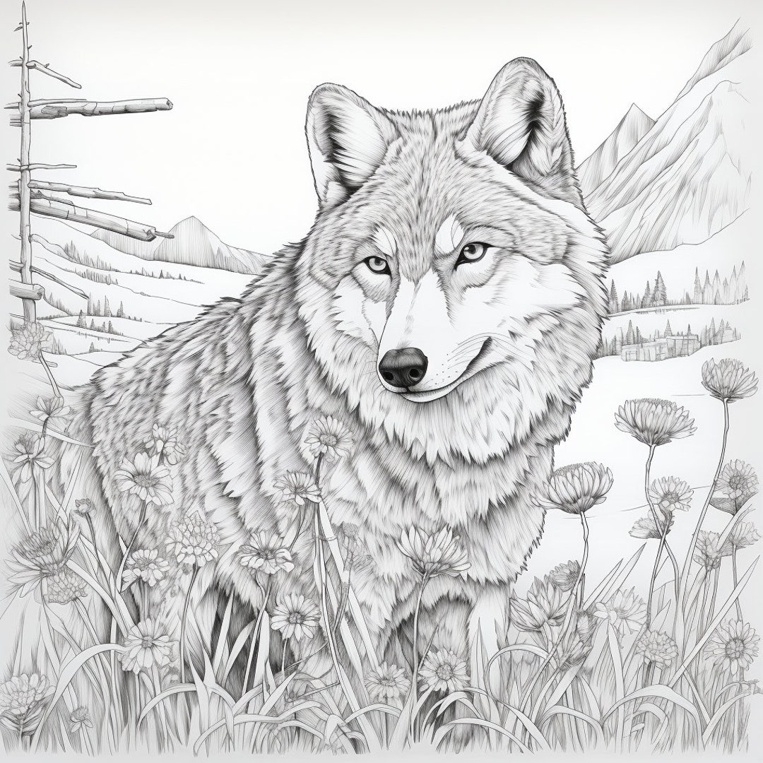 Wildlife Digital Art Coloring Pages for Children 2 - Etsy