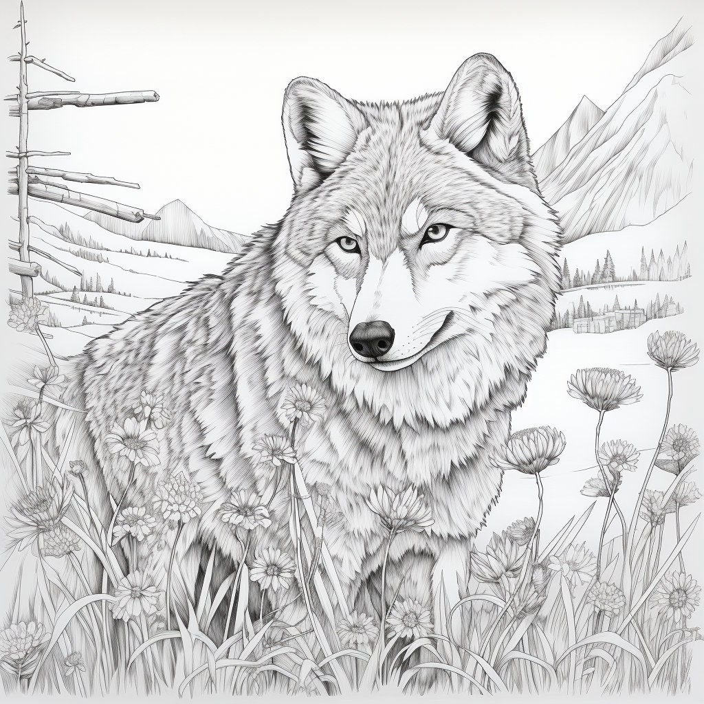 Wildlife Digital Art Coloring Pages for Children 2 - Etsy