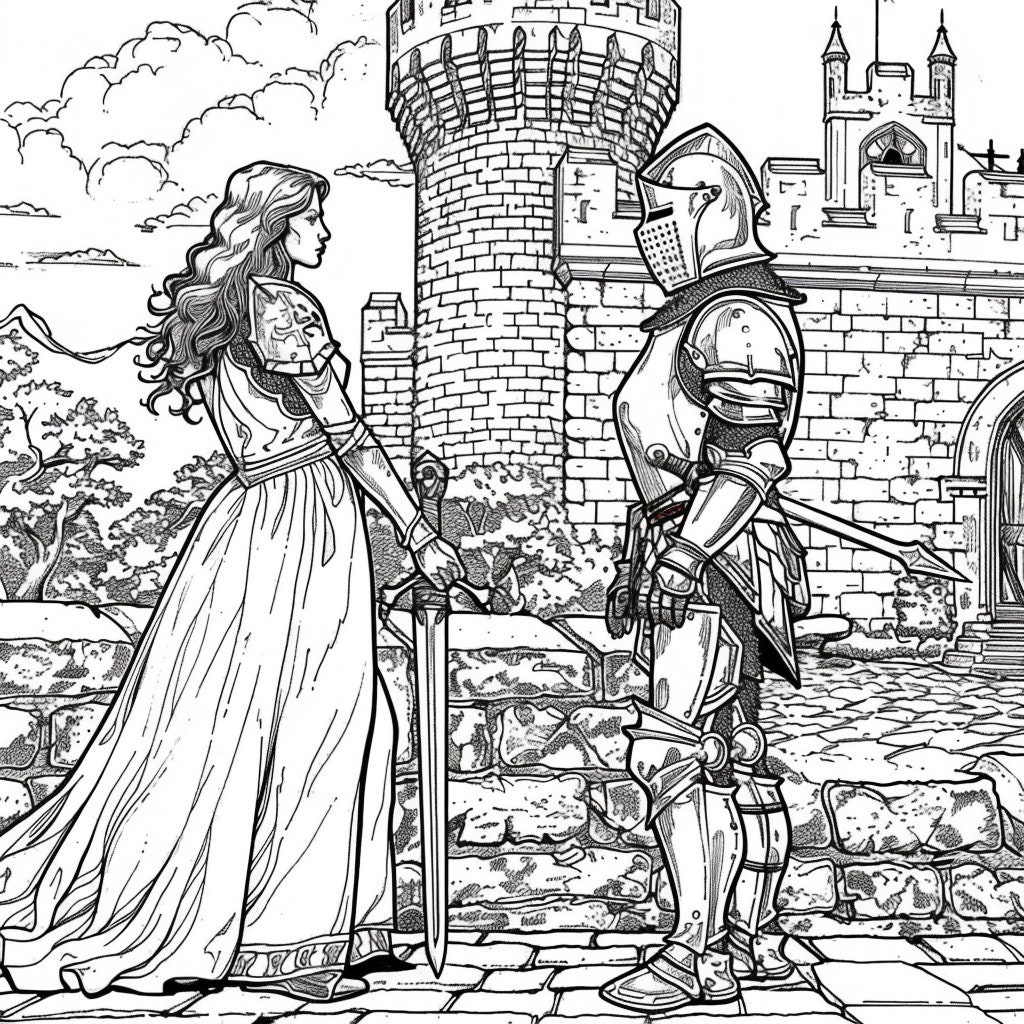 Realistic Medieval Coloring Pages - Etsy