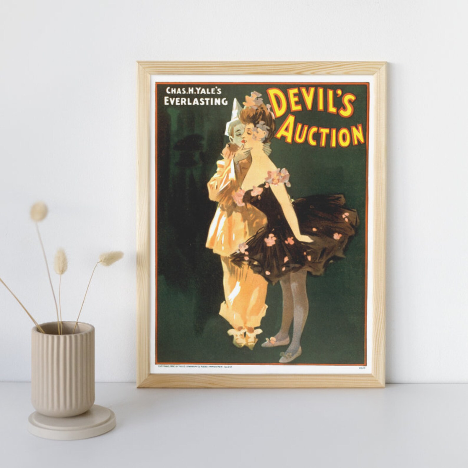 Devil's Auction Theatrical Vintage Poster Circa 1902, Digital Download ...
