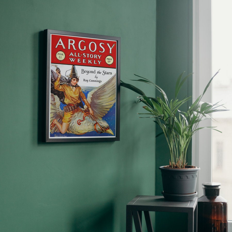 Argosy 1928 Vintage Magazine Cover Beyond the Stars by Ray - Etsy