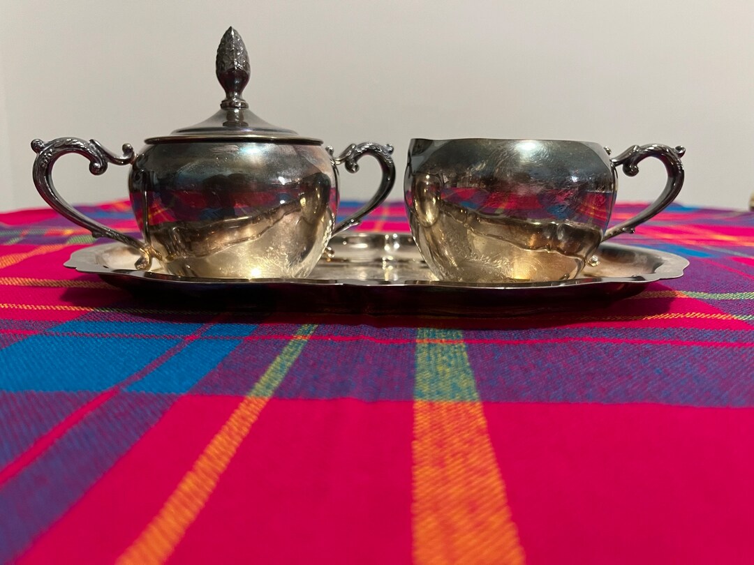 Vintage Leonard EP Brass Lead MTS USA Sugar and Creamer Set - Etsy