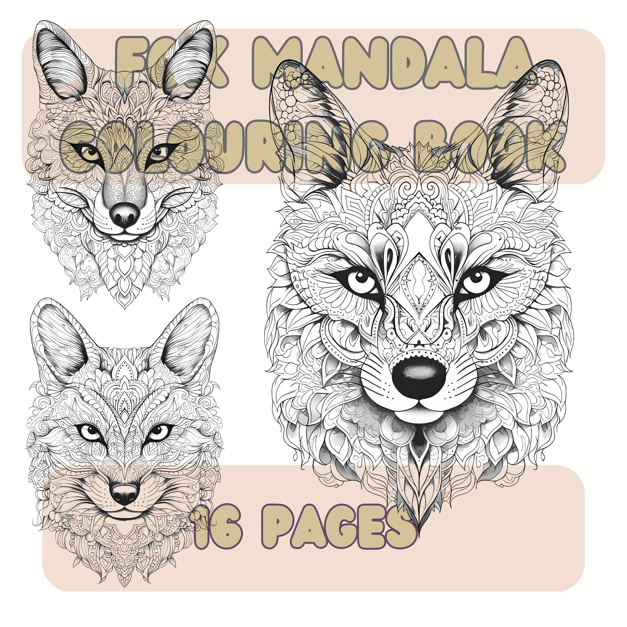 16 Fox Mandala Colouring Pages Colour Book Relaxation Activity for Kids ...
