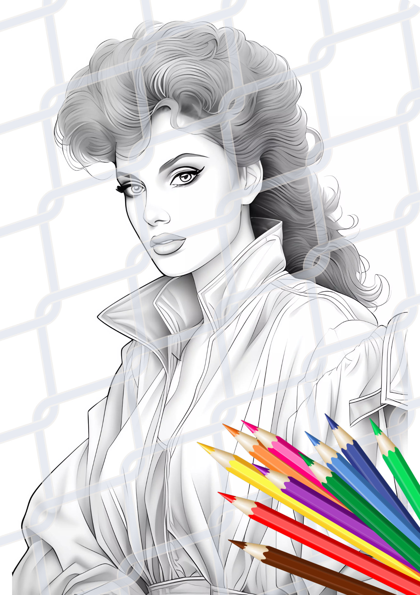 40 Women of the 80s Coloring Book for Her Grayscale - Etsy