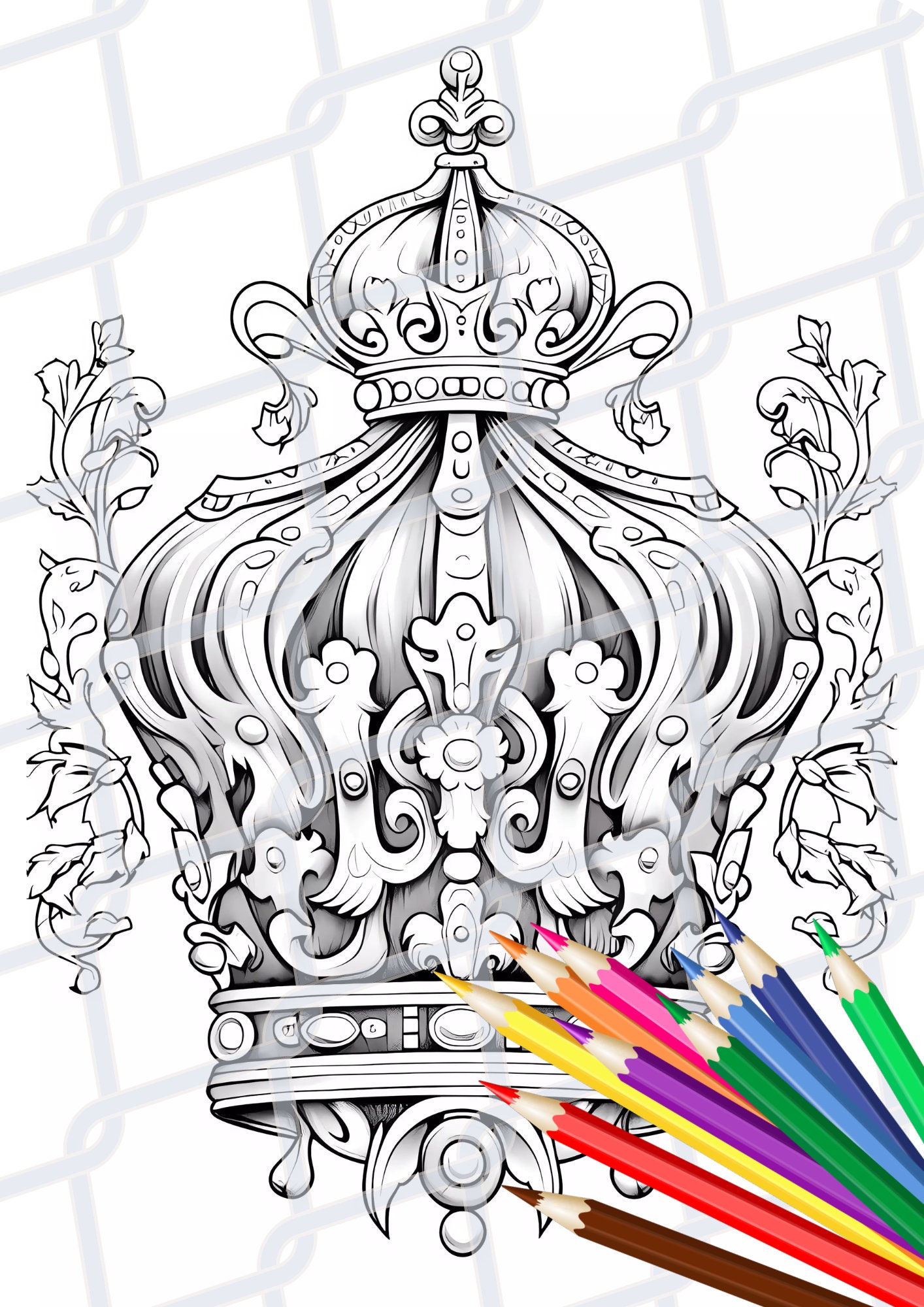 25 Crown Jewels Coloring Book for Relaxation and Joy - Etsy