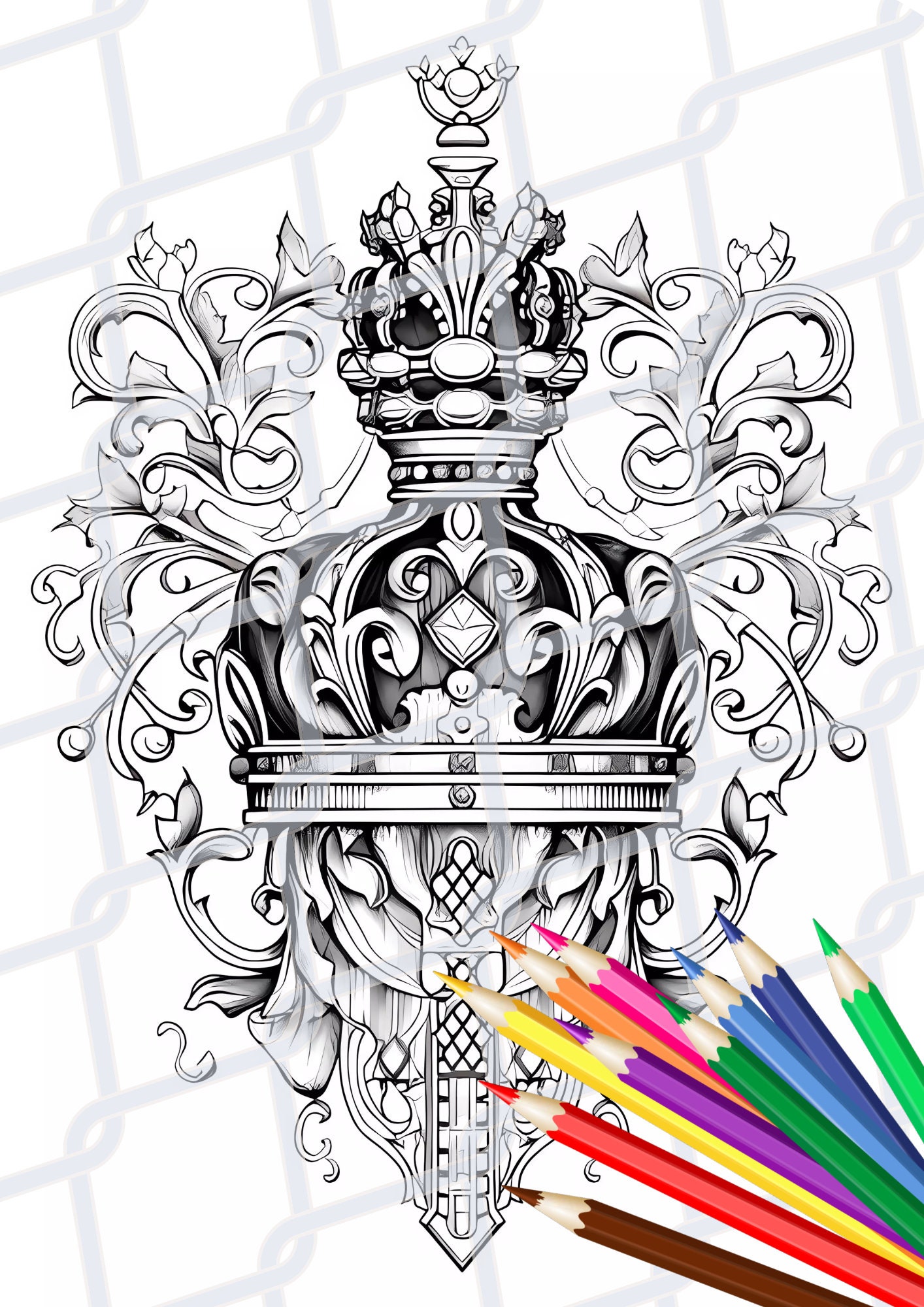 25 Crown Jewels Coloring Book for Relaxation and Joy - Etsy