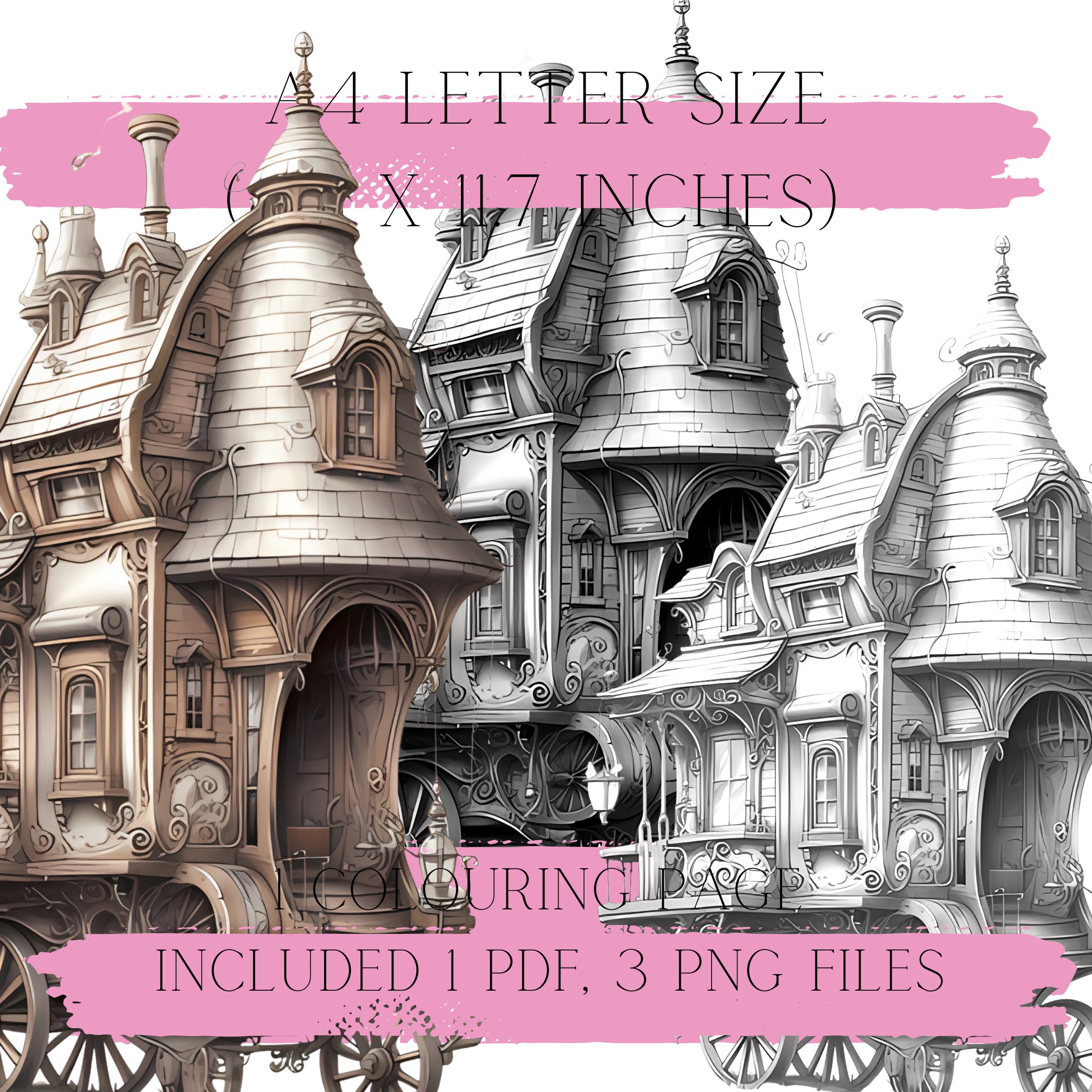 1 Fairy Coach Colouring Page | Colouring Sheet | Grayscale Colouring ...