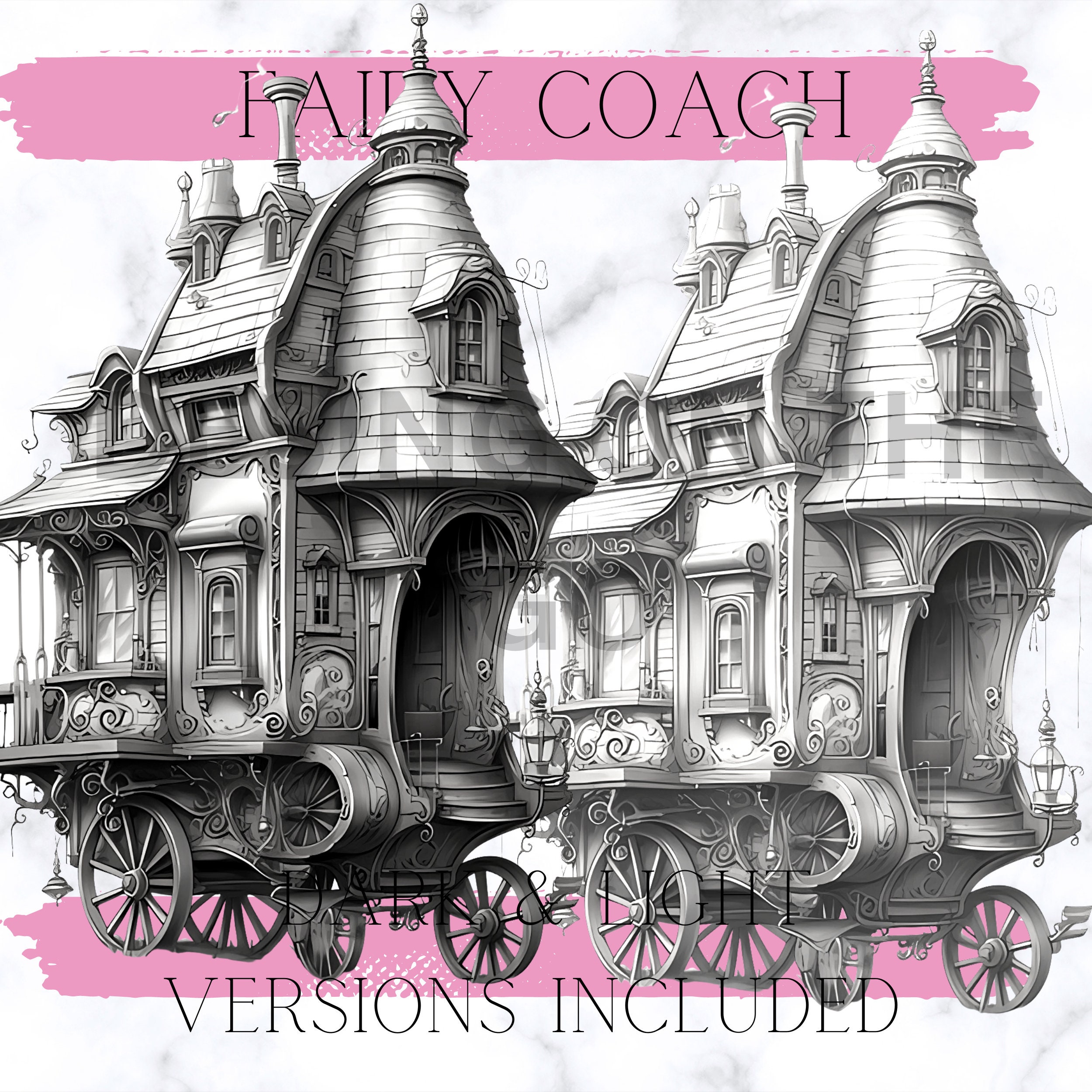 1 Fairy Coach Colouring Page | Colouring Sheet | Grayscale Colouring ...