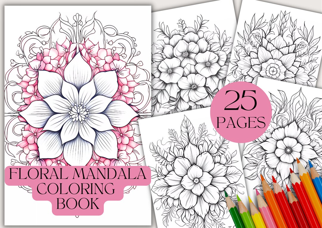 25 Floral Mandala Colouring Book V2 | Colouring Pages | Art Activity ...