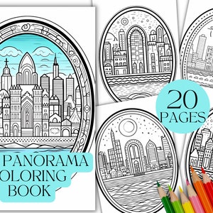 20 City Panorama Colouring Pages | Boho Colouring Book | Art Activity ...