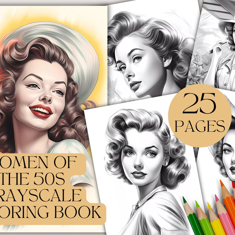 1950s Coloring Book - Etsy