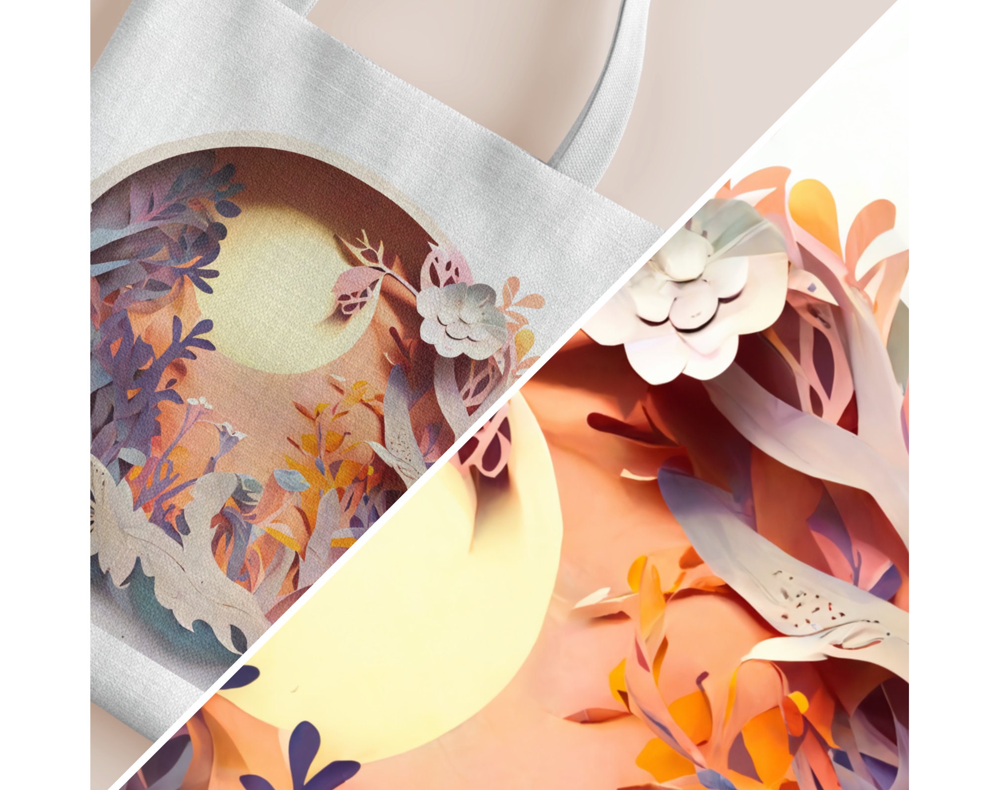 Papercut Nature Illustation, AI Generated, Print - Etsy