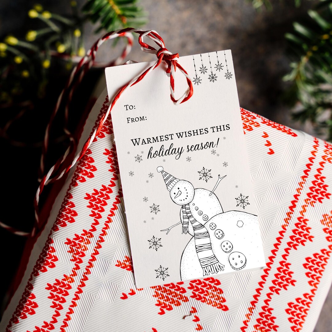 Snowman Christmas Gift Tags, Favor Tags, Holiday Gifts, Instant ...