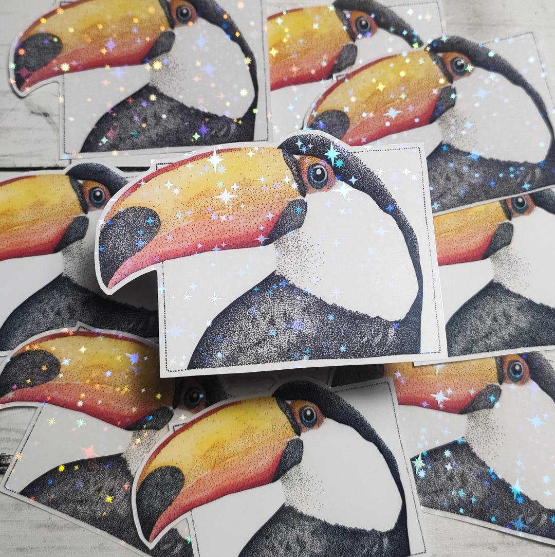 Holographic Toucan Sticker - Etsy