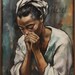 Knell in Prayer. Oil Style Painting, Black Woman, Faith, Spirituality ...