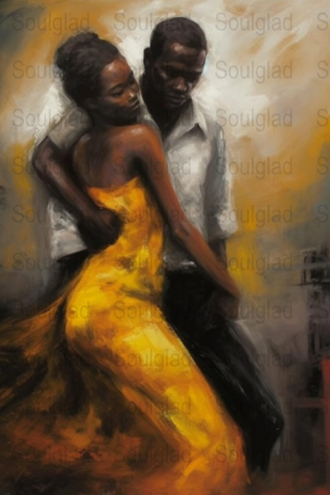 Dance of a Romantic Couple Art Expressions of Love Art African Dancing Couple Art Love Art ...