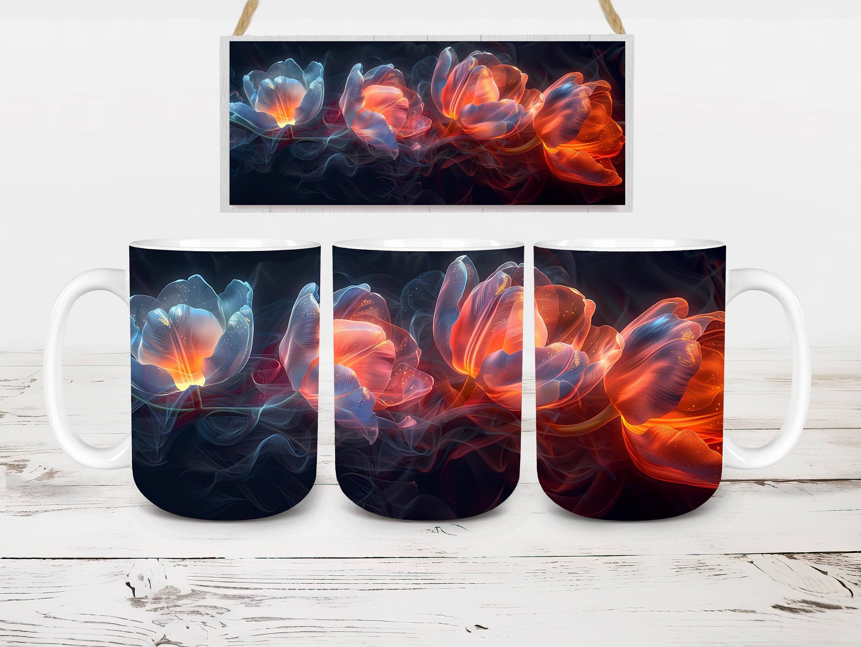 Set of 10 Tulips Flower 11oz & 15oz Mug Wrap Designs Floral Mug ...