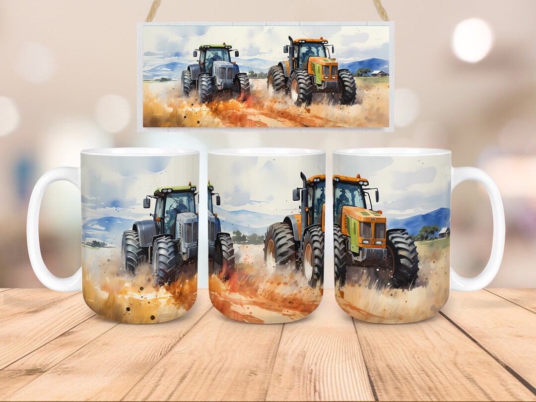 Farming Tractor 11oz & 15oz Mug Wrap Design Farming Tractor Mug ...
