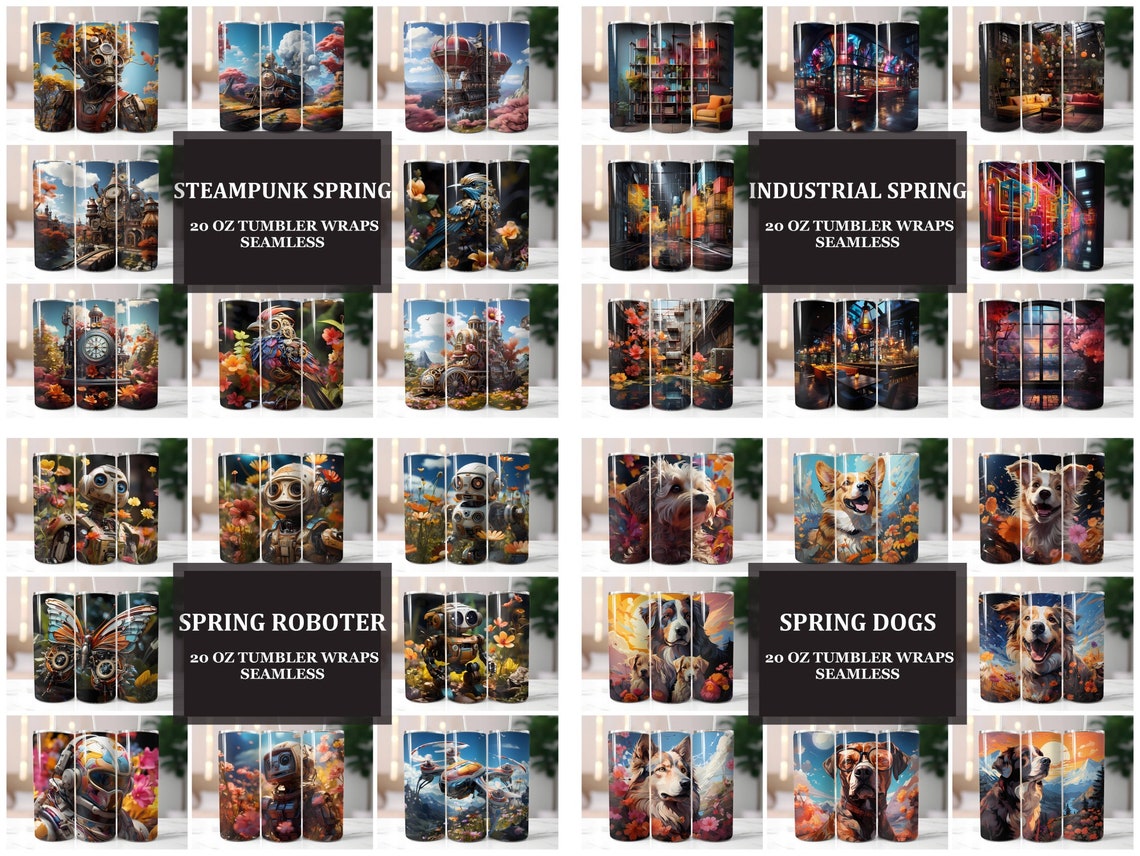 Spring Mega Bundle 2000 20oz Spring Tumbler Wrap Designs Seamless Sublimation Tumbler Wrap ...