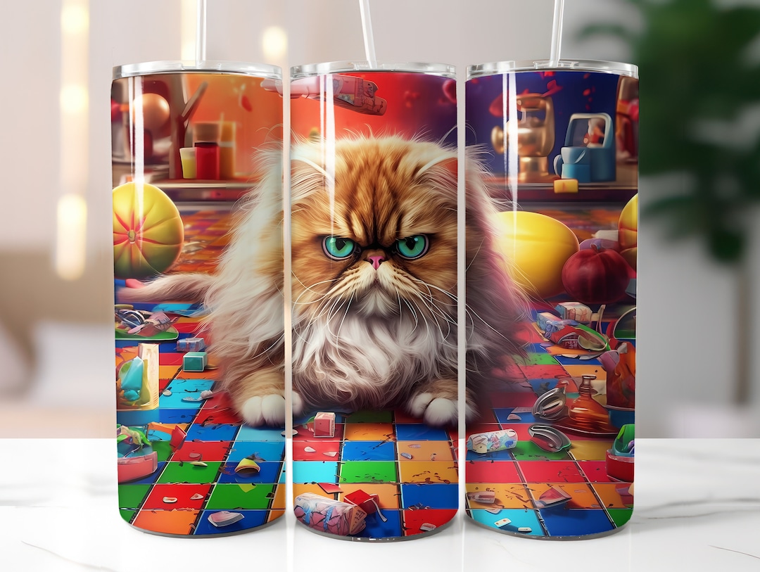 Grumpy Cat 20oz Tumbler Wrap Design - Seamless Kitty Sublimation Tumbler Wrap - Straight ...