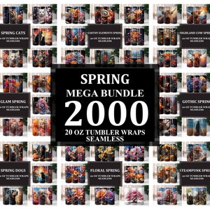 Spring Mega Bundle - 2000 20oz Spring Tumbler Wrap Designs - Seamless Sublimation Tumbler Wrap ...