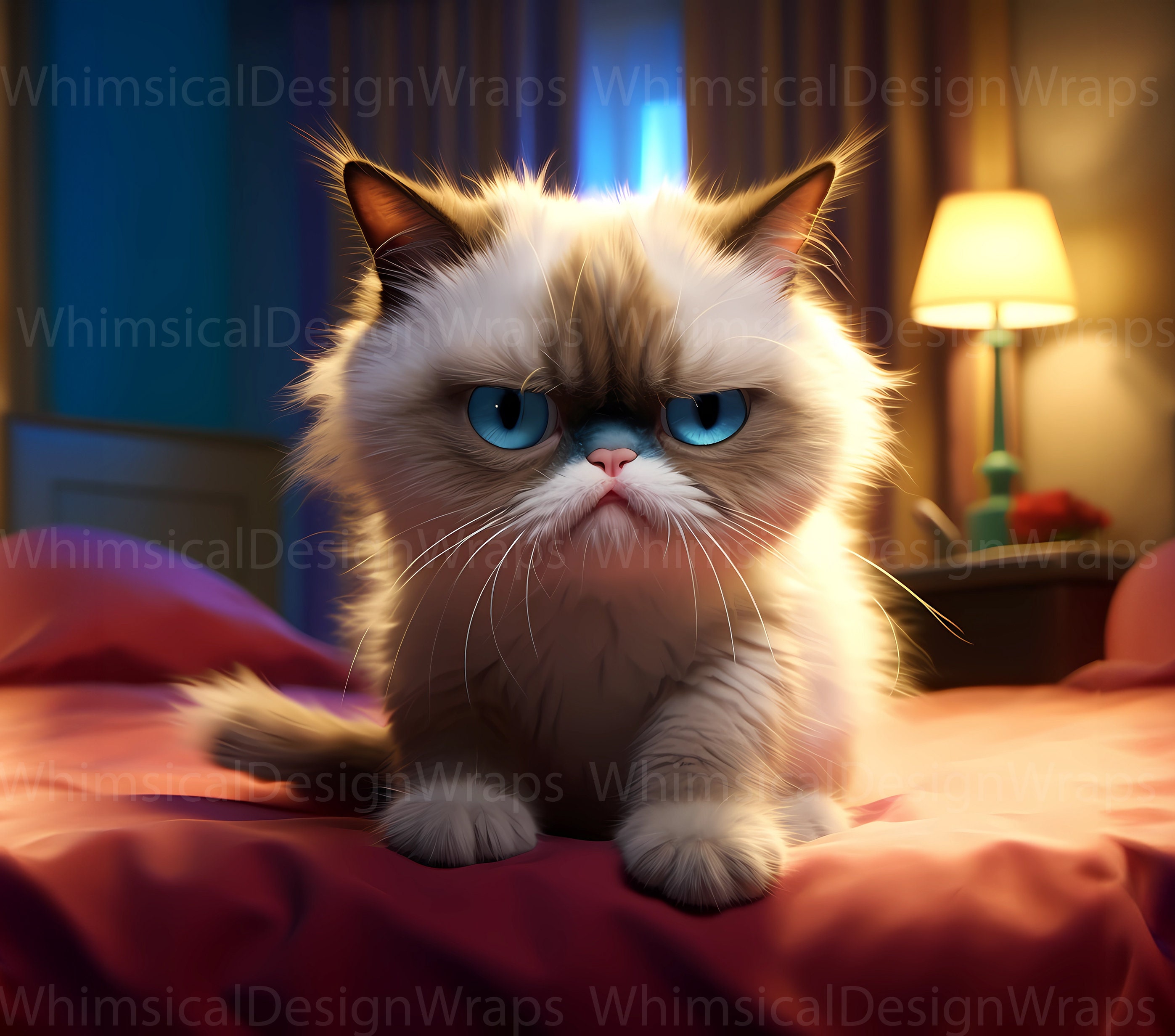 Grumpy Cat 20oz Tumbler Wrap Design Seamless Kitty - Etsy