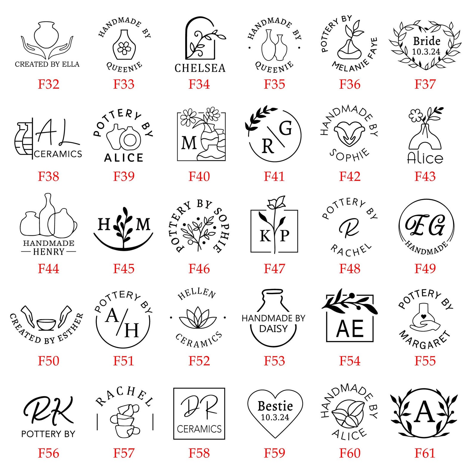 Custom Ceramic Stamp: Personalized Pottery Clay Stamp - Etsy