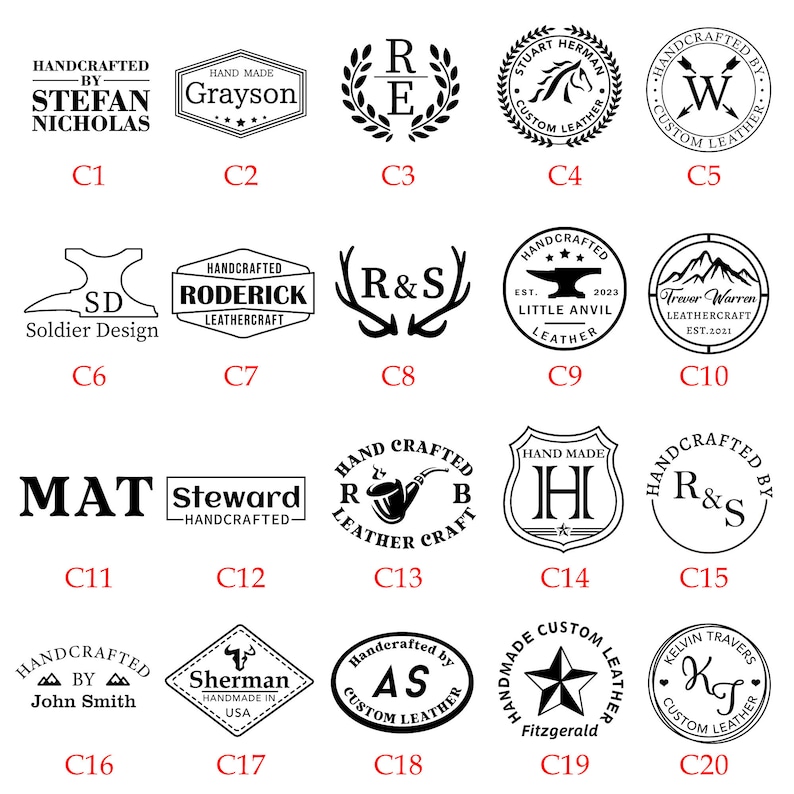 Custom Leather Stamp: Personalized Logo Branding Iron, Leather ...