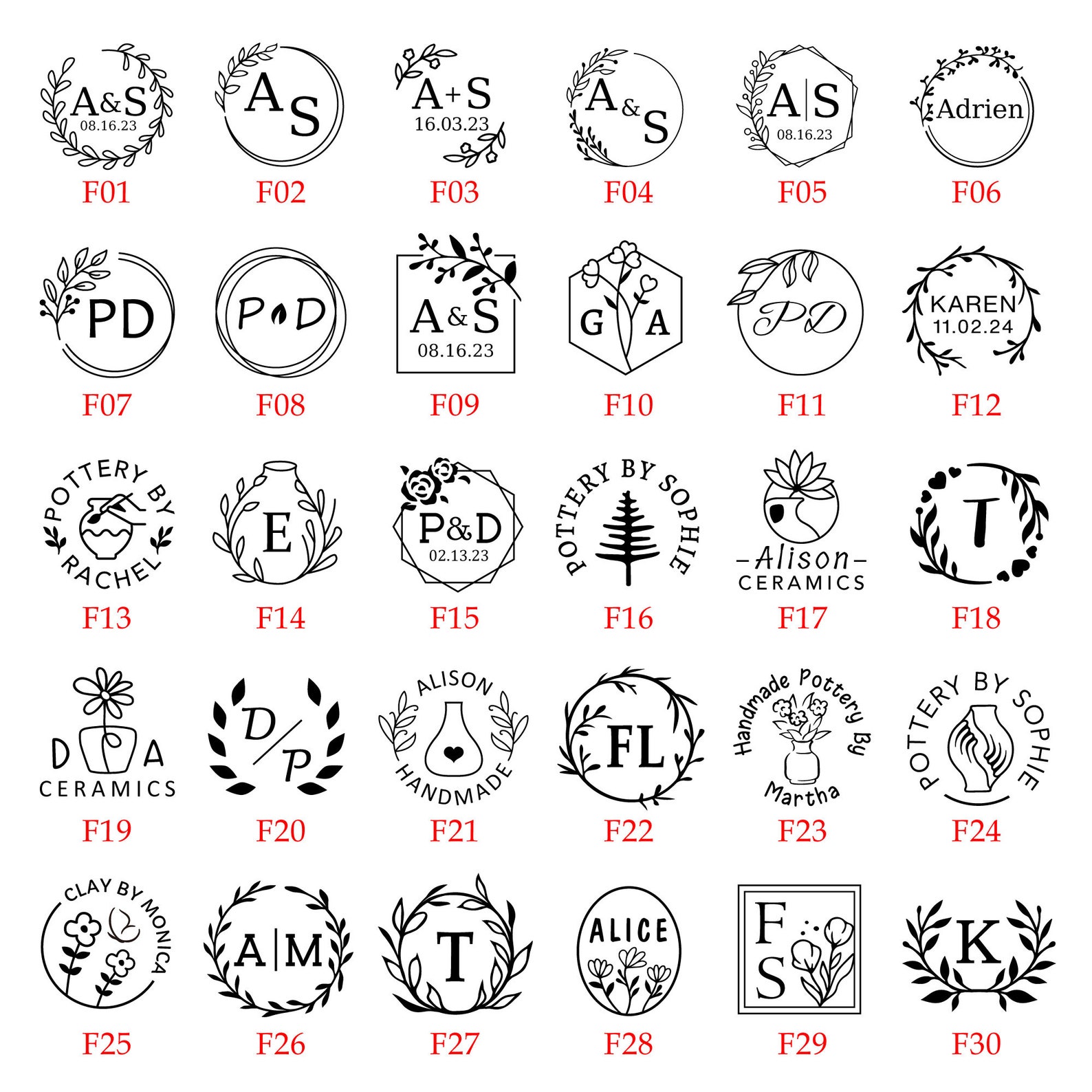 Pottery Signature Stamp, Custom Pottery Stamp, Personalized Clay Stamp ...