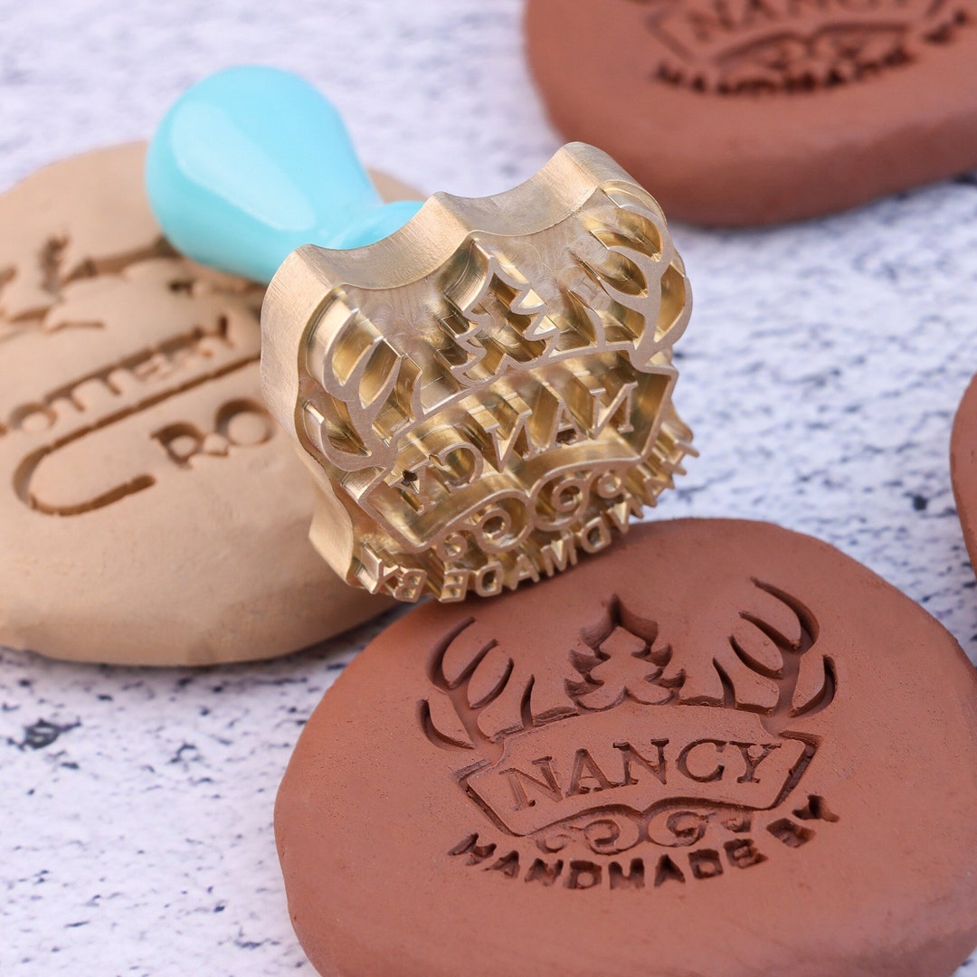 Personalized Pottery Stamp | Polymer Clay Stamp | Custom Ceramics Stamp ...