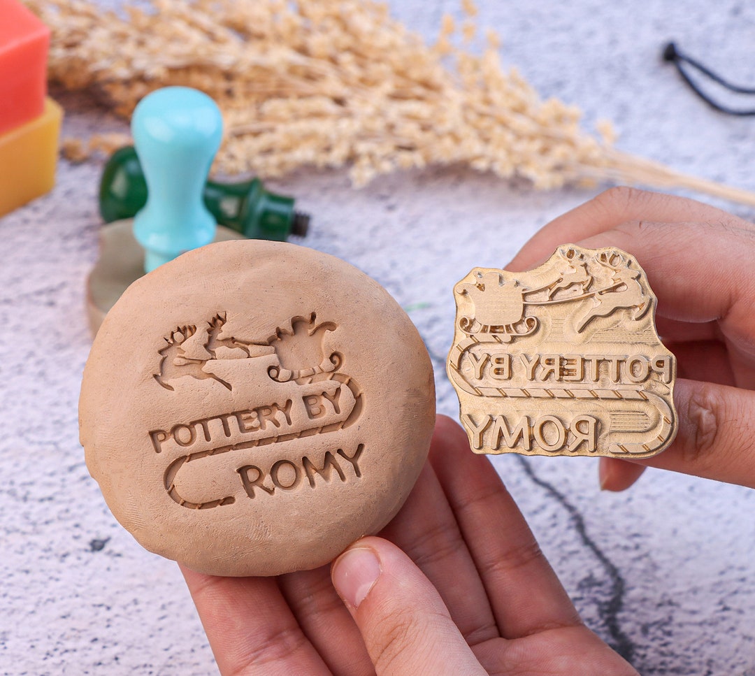 Clay Signature , Business Logo Stamp, Custom Brass Stamp for Pottery ...