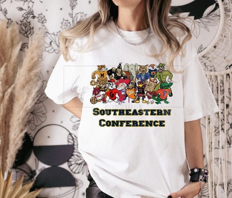 SEC Mascot College Football Graphic Tee Sec Football Graphic - Etsy