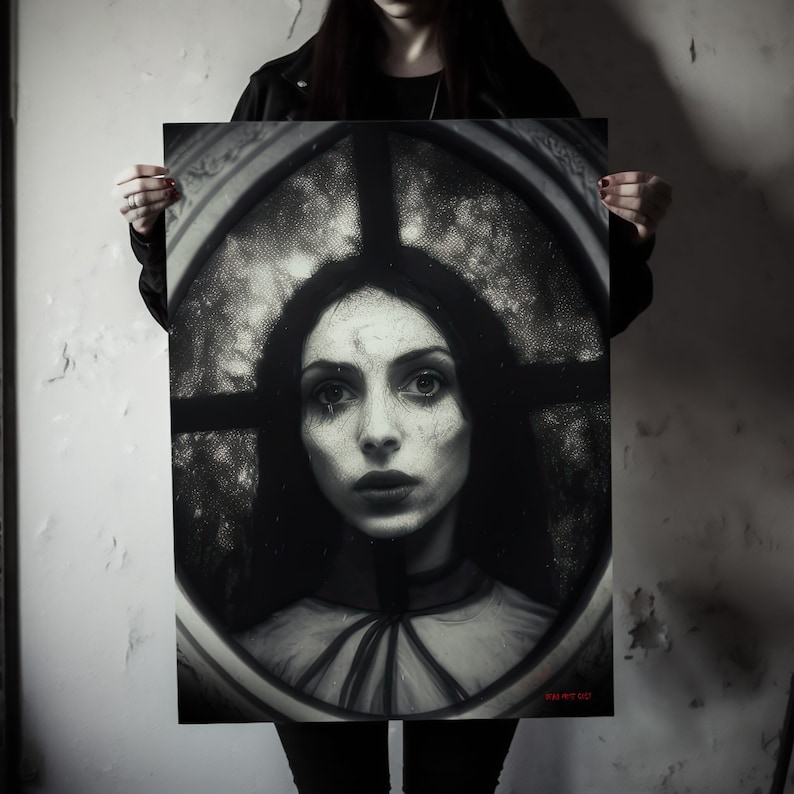 Gothic Poster Gothic Ghost Girl A Mirror Digital Download - Etsy