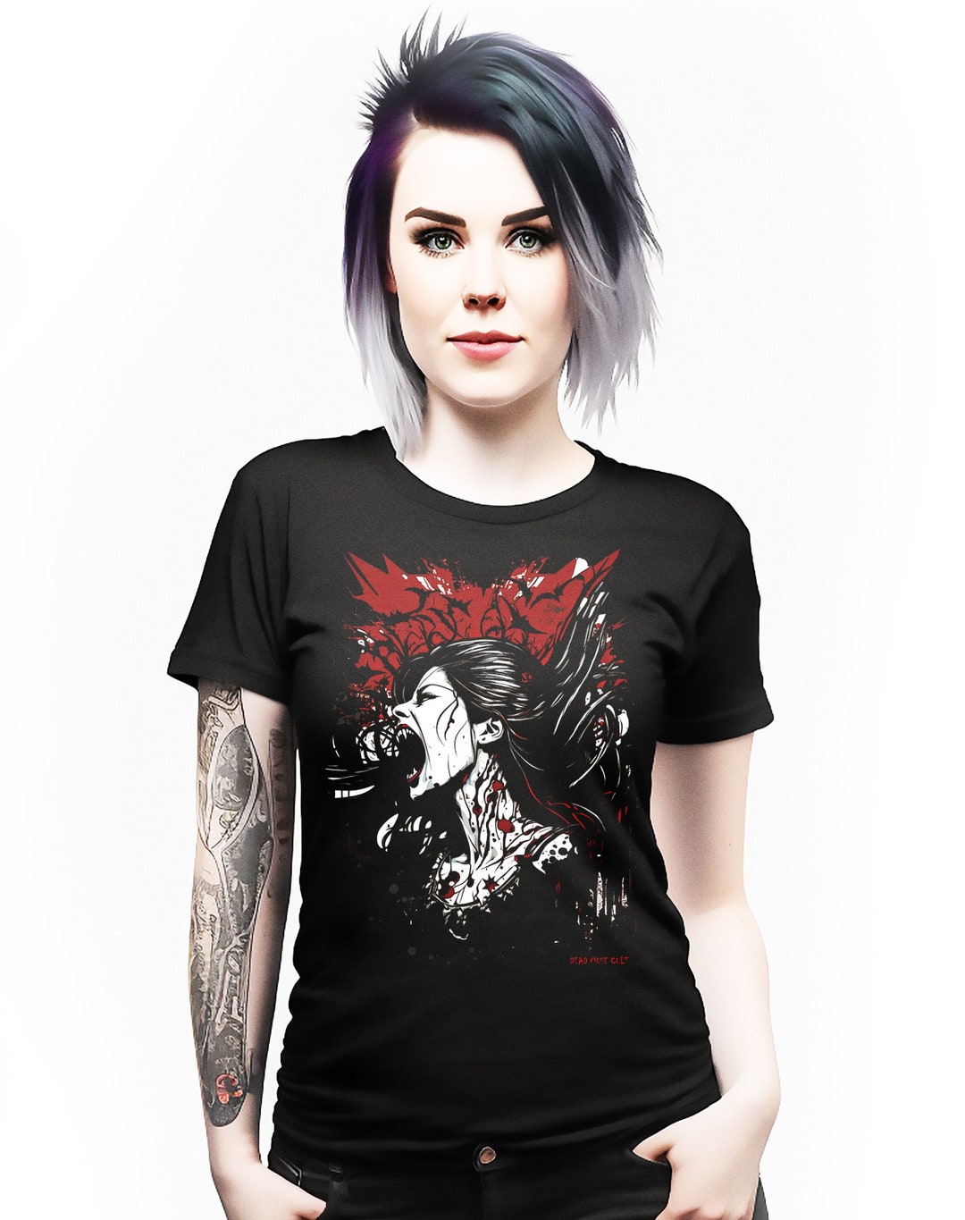 Dead Muse Cult Feasting Bloody Vampire Demon Girl Short-sleeve Unisex ...
