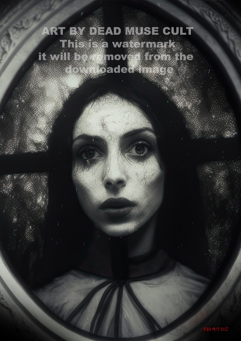 Gothic Poster Gothic Ghost Girl A Mirror Digital Download - Etsy