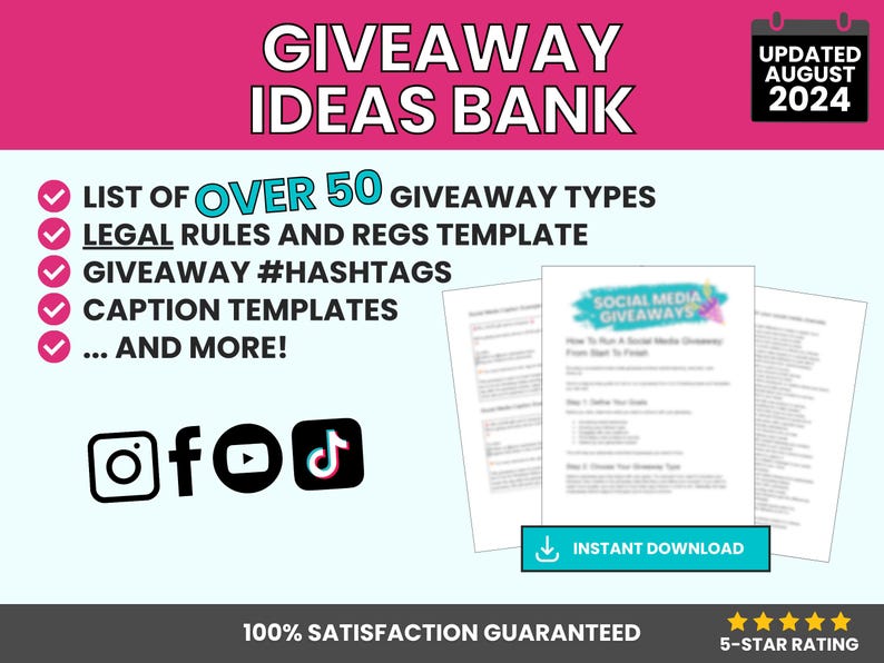 50 Social Media Giveaway Ideas, Captions, Hashtags, Legal Rules and ...