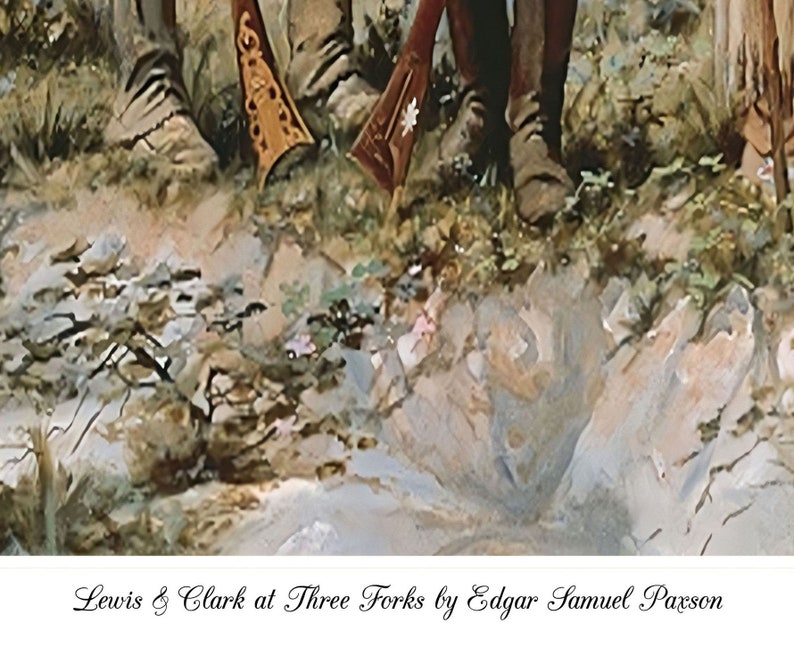 Lewis & Clark at Three Forks by Edgar Samuel Paxson; 18x24" Ready-to ...