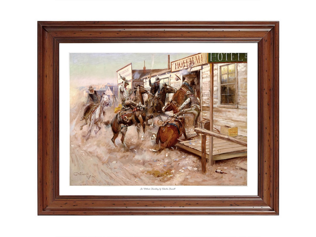 In Without Knocking by Charles Russell; 18x24" Ready-to-frame Print ...