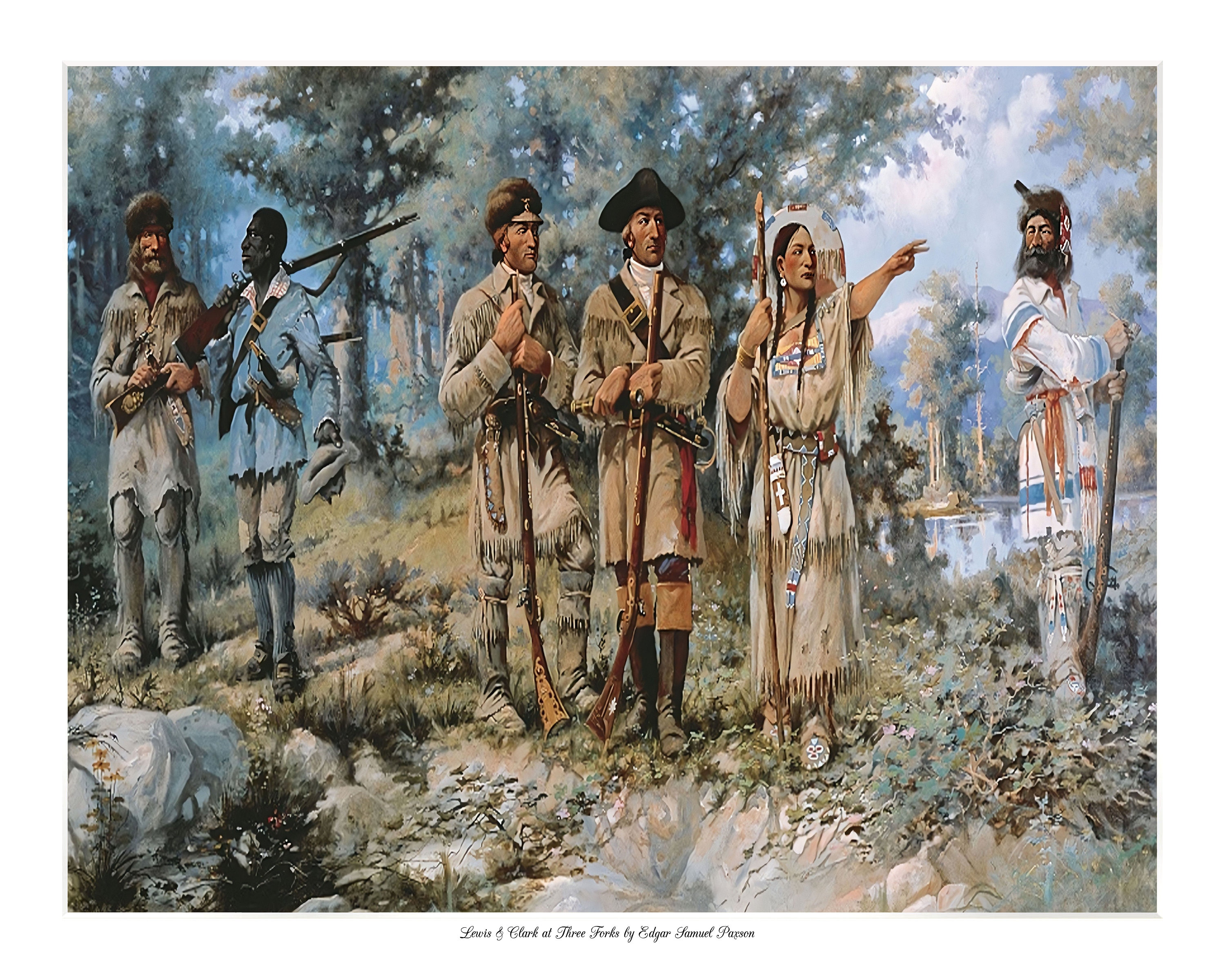 Lewis & Clark at Three Forks by Edgar Samuel Paxson; 18x24" Ready-to ...