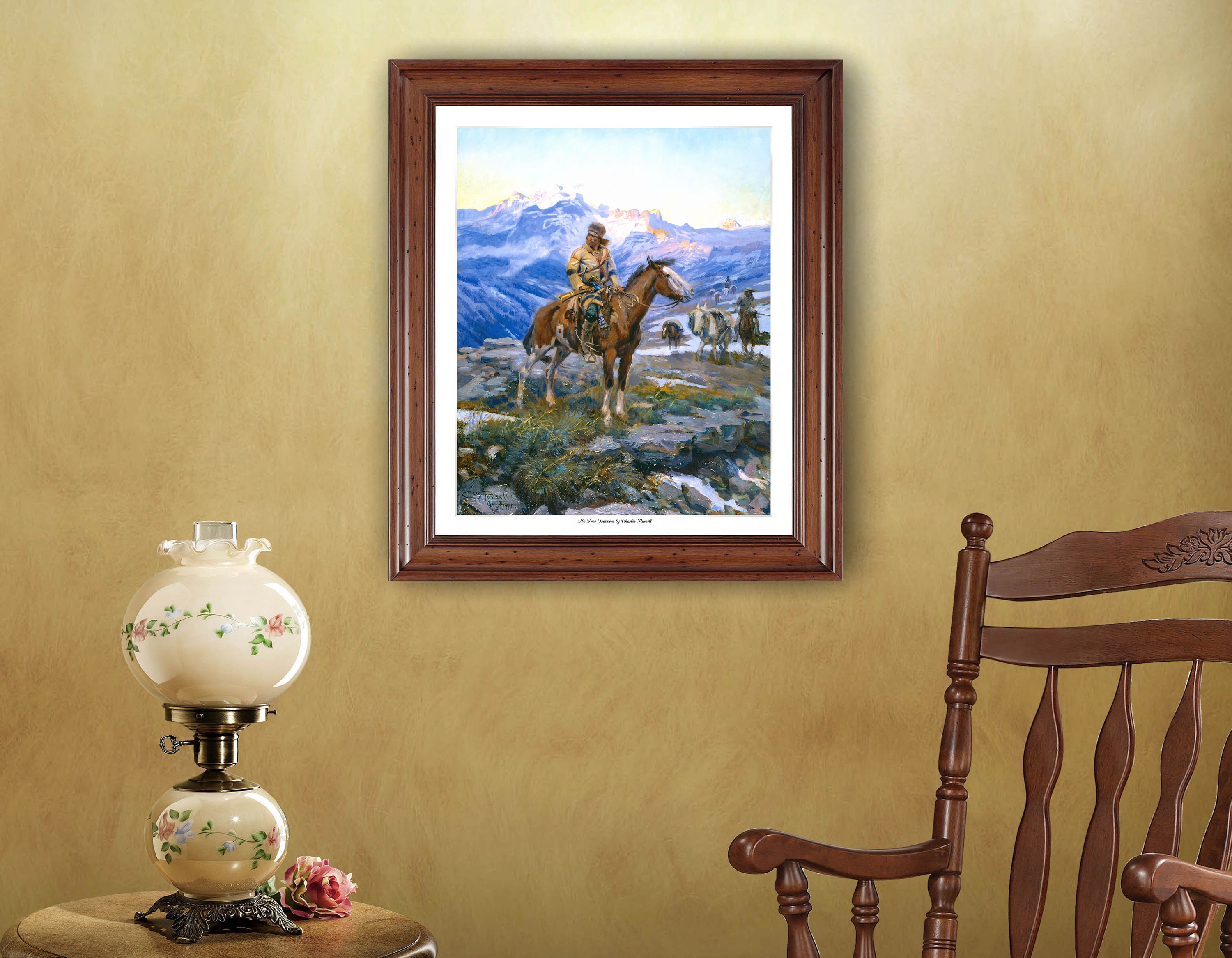 The Free Trappers by Charles Russell 18x24 Ready-to-frame Print picture ...