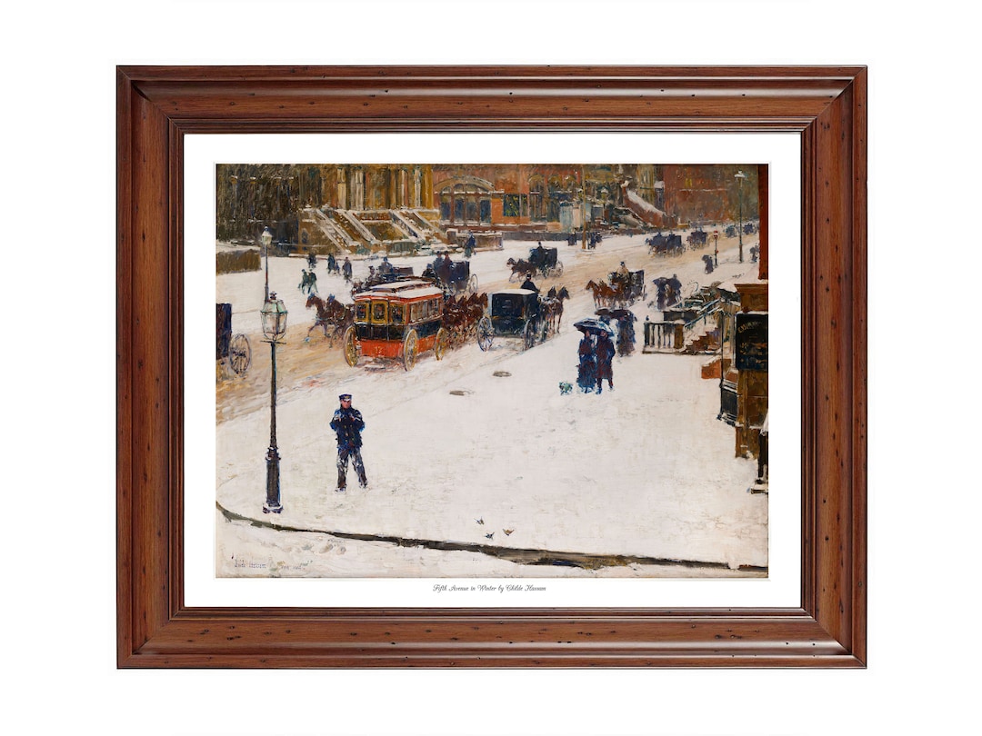 Fifth Avenue in Winter by Childe Hassam; 18x24" Ready-to-frame Print ...