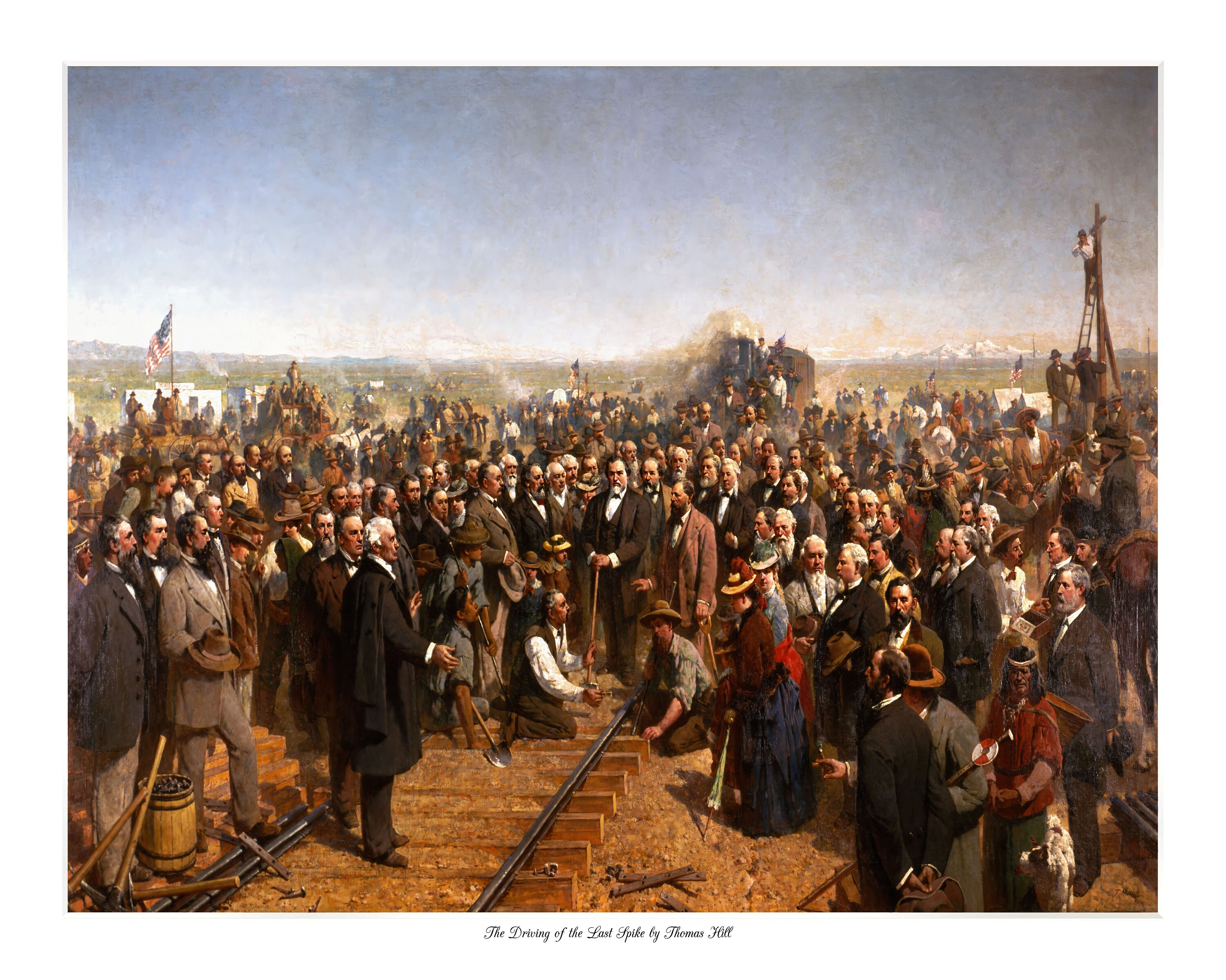 The Driving of the Last Spike by Thomas Hill; 18x24" Ready-to-frame ...