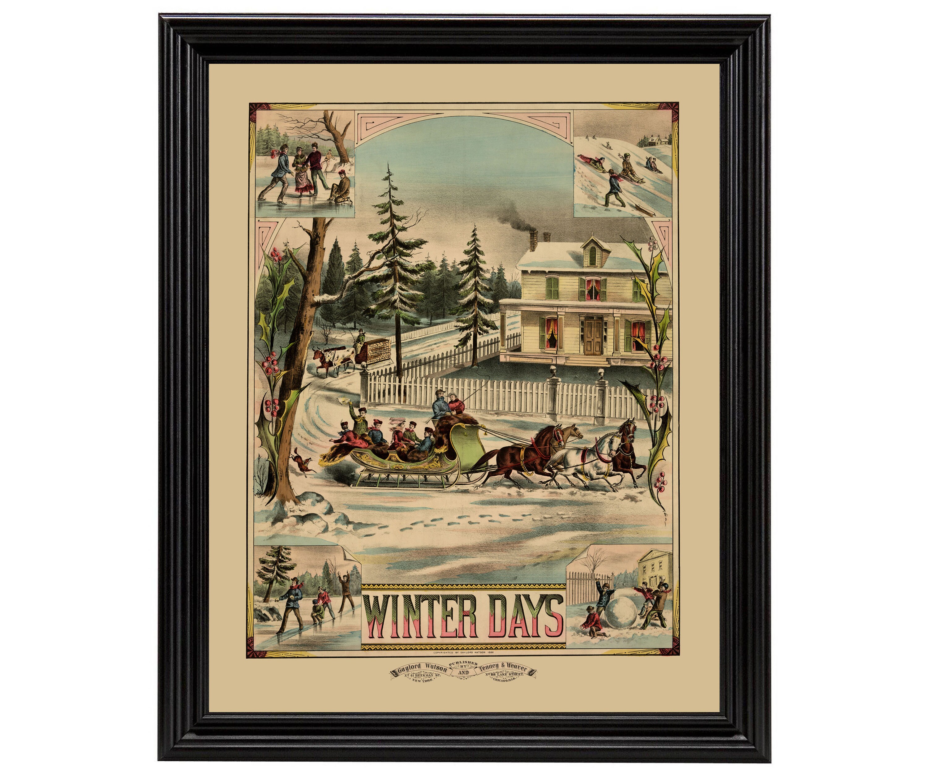 Winter Days by Gaylord Watson 1881 18x24 Ready-to-frame Print picture ...